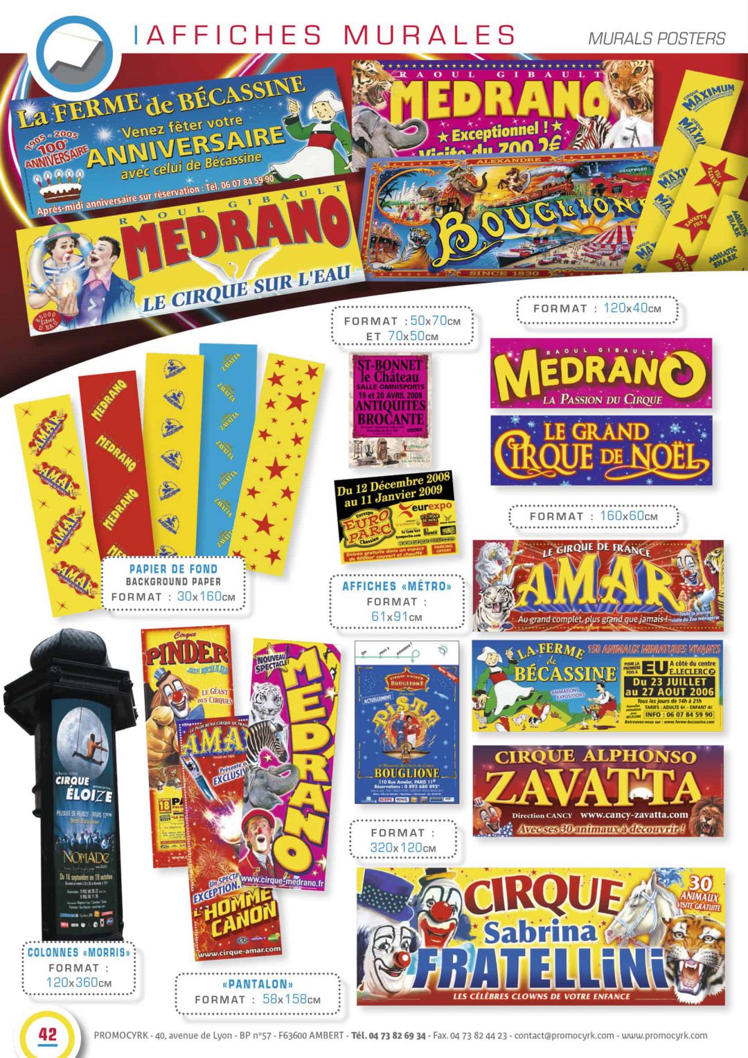 Affiches murales de cirque pour collage et réseaux d'affichage